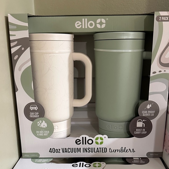 Ello | Dining | Ello 4oz Vacuum Insulated Tumblers Cream And Green ...